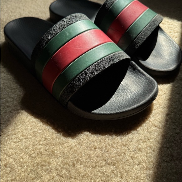 Gucci | Other | Gucci Black Red And Green Slides | Poshmark